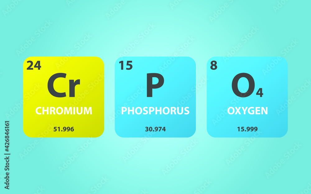 Chromium Phosphate CrPO4 molecule. Simple molecular formula consisting ...