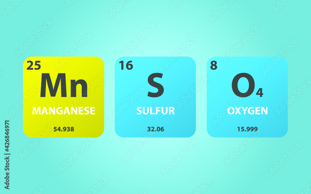 Vecteur Stock Manganese Sulfate MnSO4 molecule. Simple molecular ...