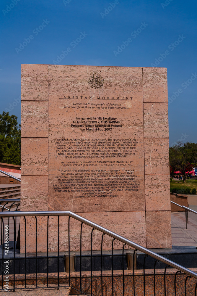 Islamabad, Pakistan, March 2021, The Pakistan Monument, a national ...
