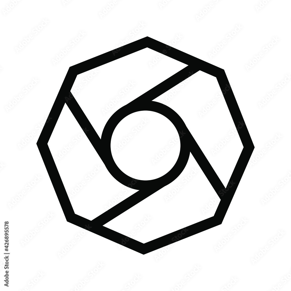 octagon shapes with outlines and fill colors, fields for logos or ...