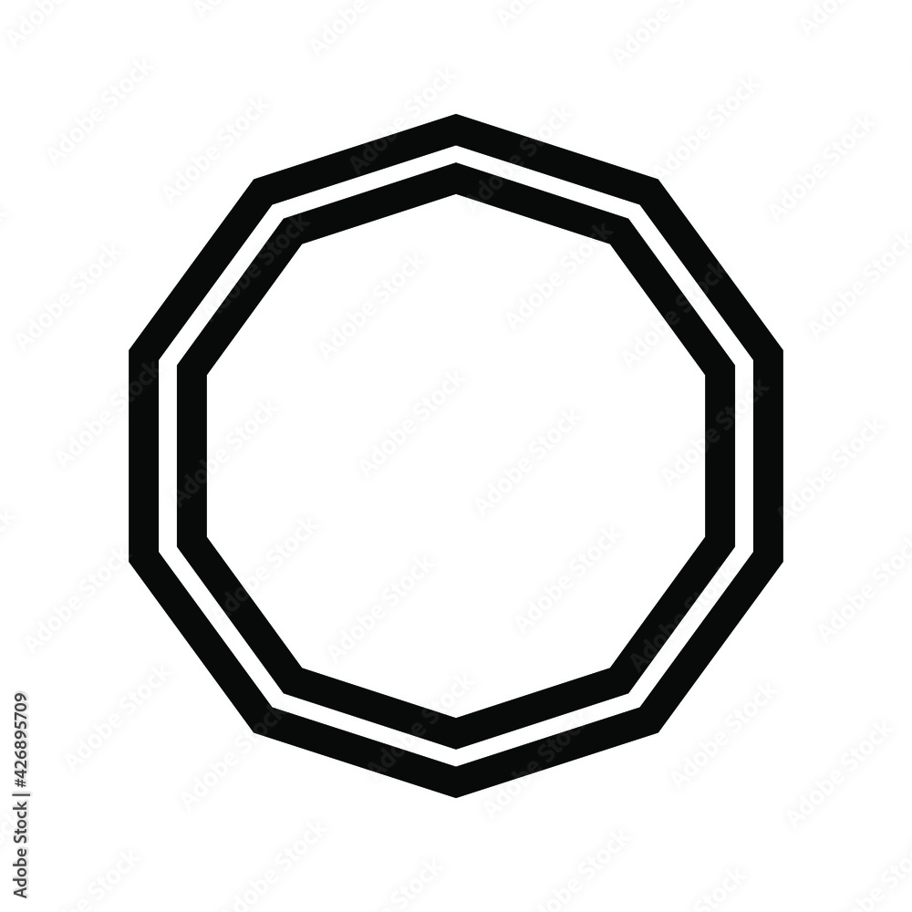 octagon shapes with outlines and fill colors, fields for logos or ...