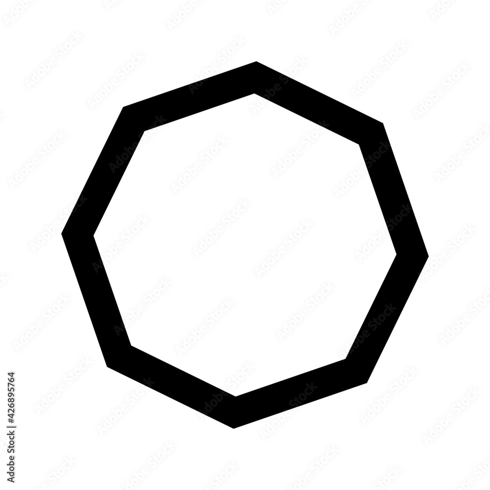 octagon shapes with outlines and fill colors, fields for logos or ...