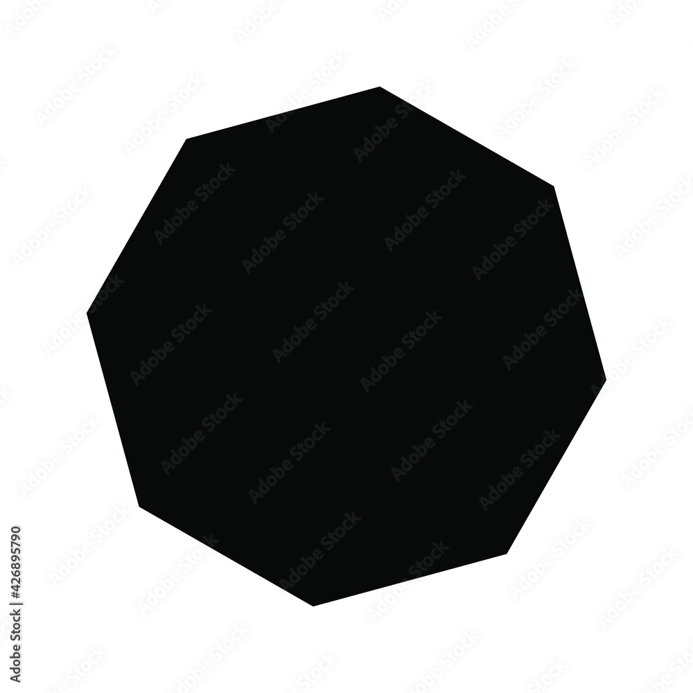 octagon shapes with outlines and fill colors, fields for logos or ...