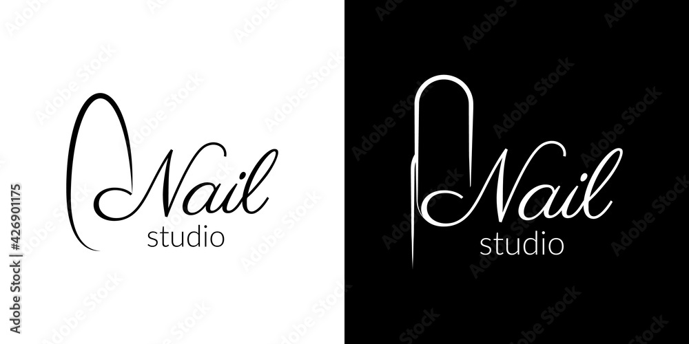 Nail studio logo Stock Vector | Adobe Stock