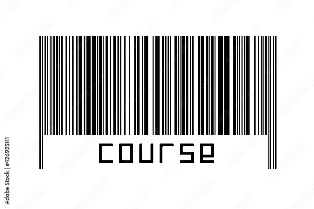 Digitalization concept. Barcode of black horizontal lines with ...