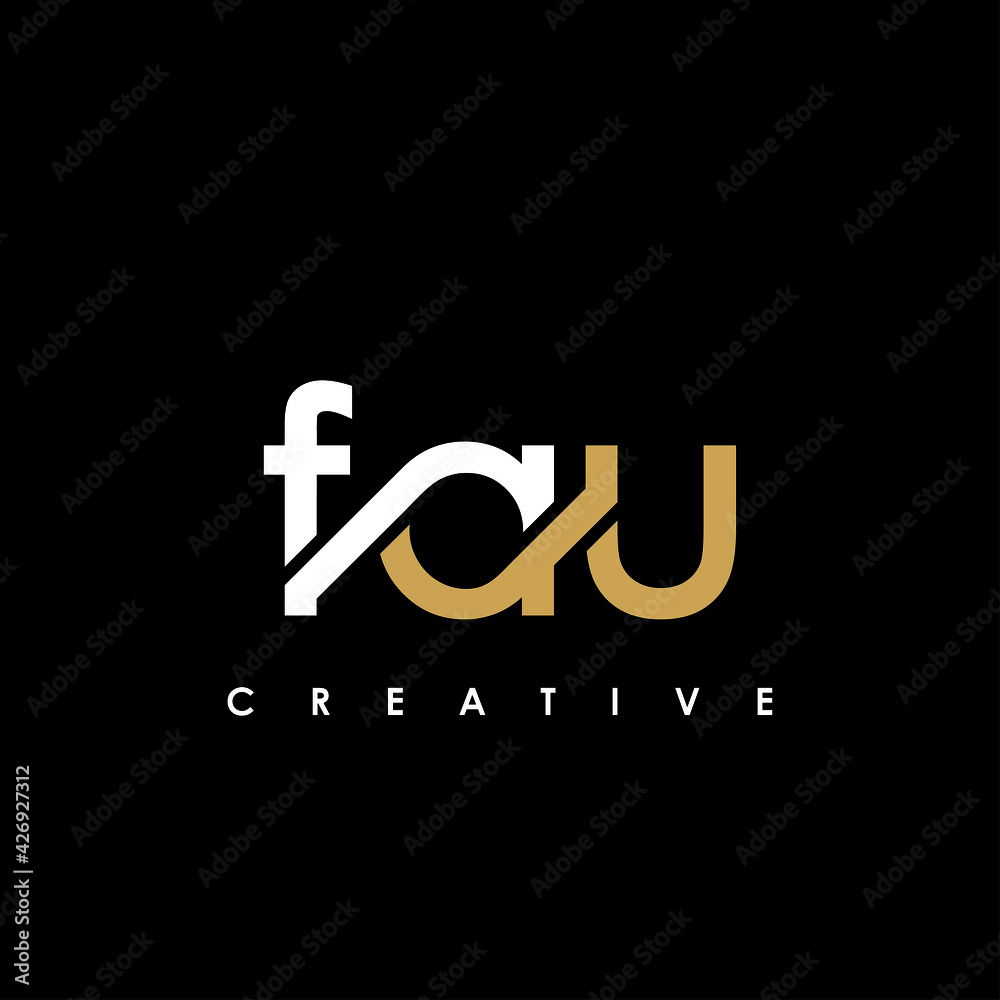 FAU Letter Initial Logo Design Template Vector Illustration Stock ...