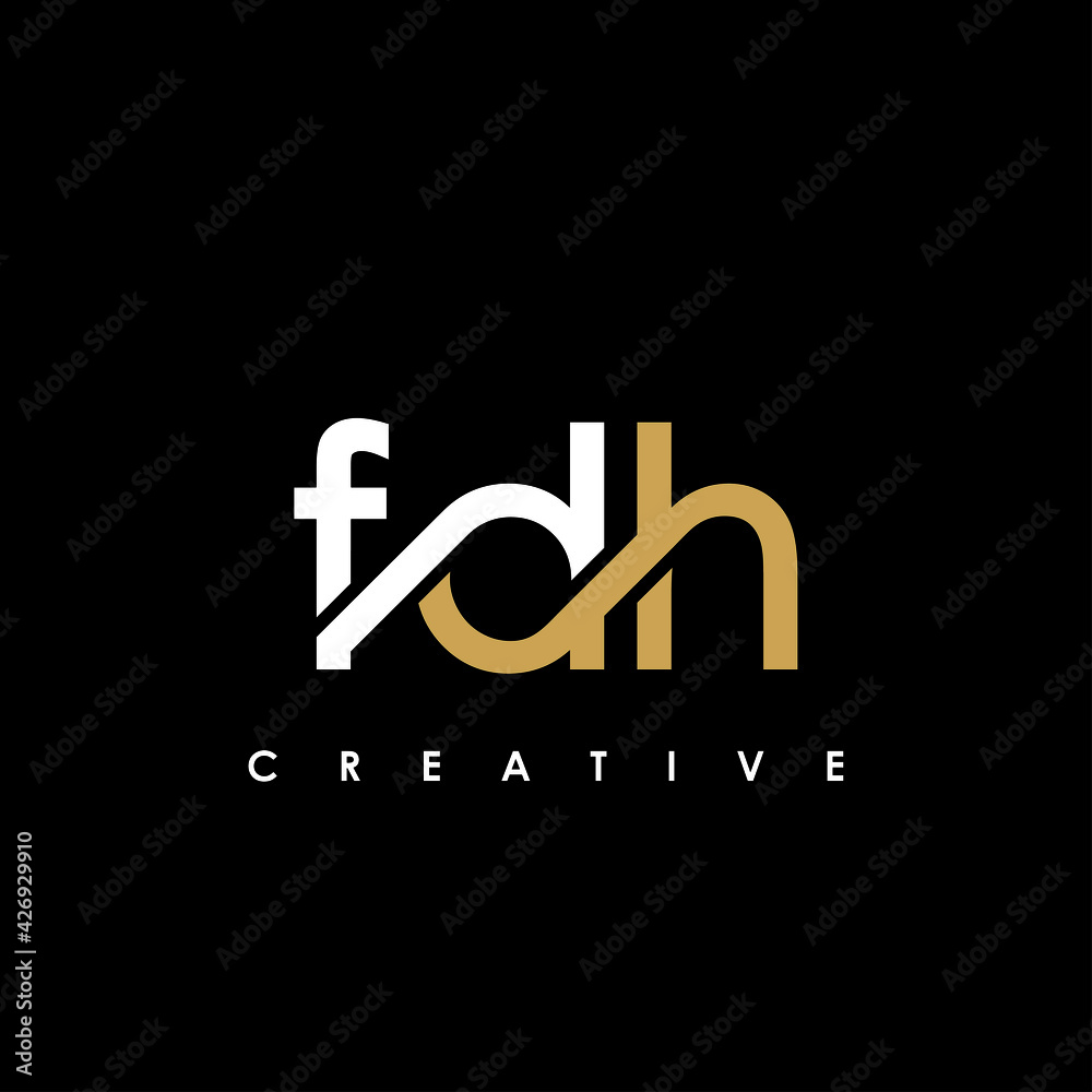 Vetor de FDH Letter Initial Logo Design Template Vector Illustration do ...