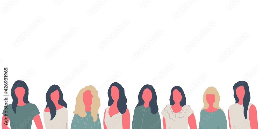 Women's community. Female solidarity. People icons. Can be used as ...