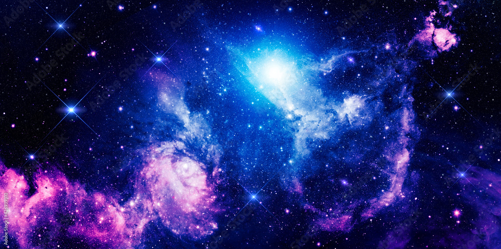 Cosmic background with nebula and shining stars Stock Illustration ...