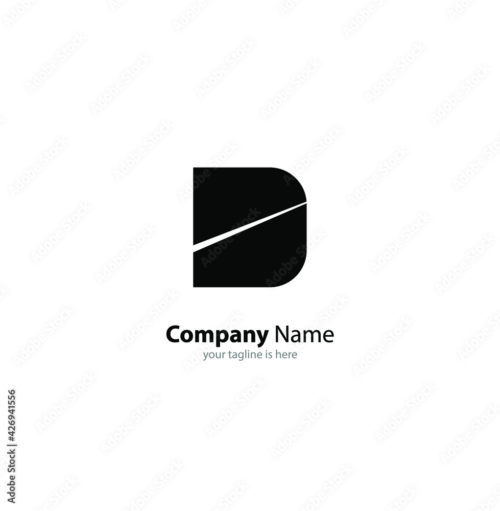 simple letter D logo concept with white background, minimalist style ...