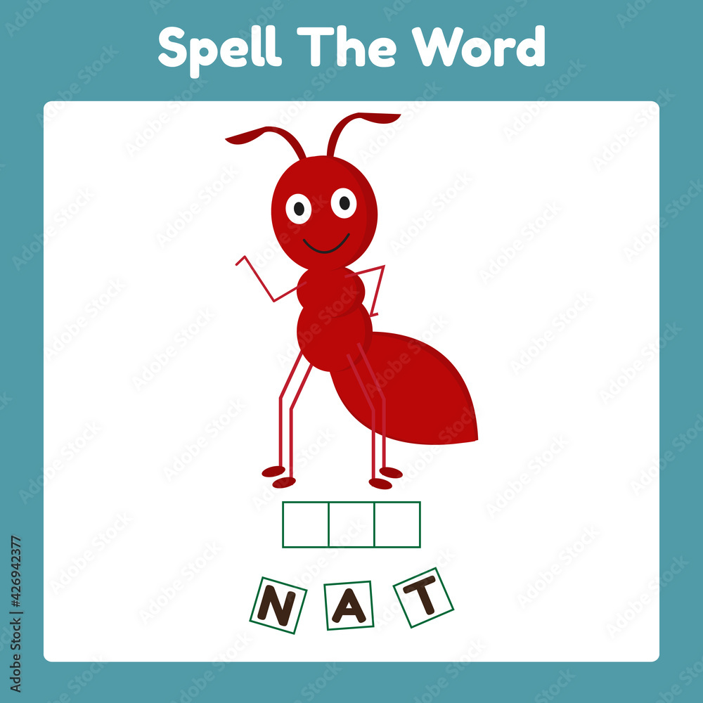 Spelling Word Scramble Game Template ant. Perfect for Kids Activity ...