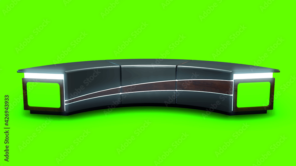 Virtual TV Studio News Desk. 3d Rendering. This background was created ...