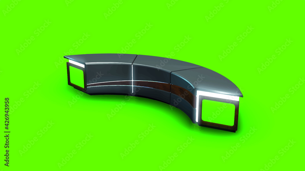 Virtual TV Studio News Desk. 3d Rendering. This background was created ...