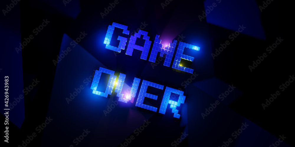 Logo Game Over Neon Laser Color Alphabet Glow Effect Fun and joyful 3d ...