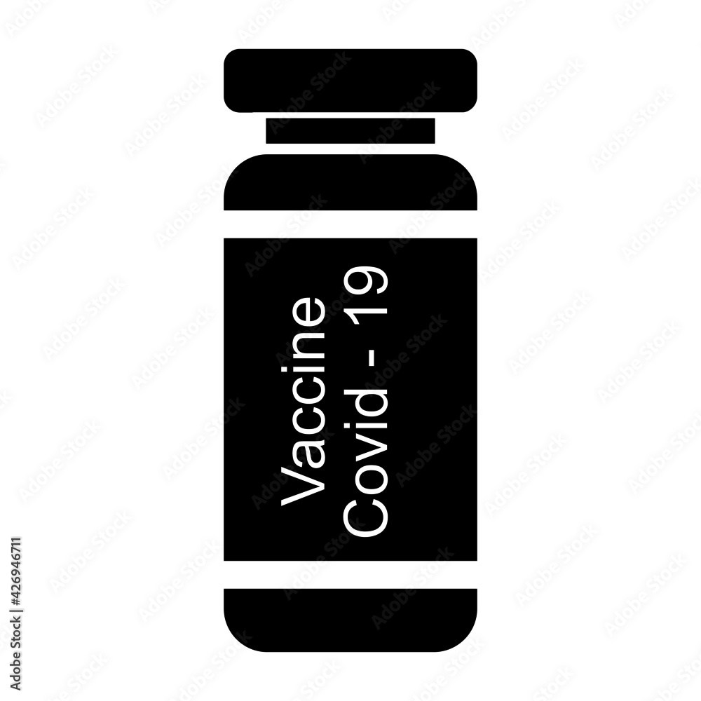 Covid-19 vaccine icon on white background Stock Vector | Adobe Stock