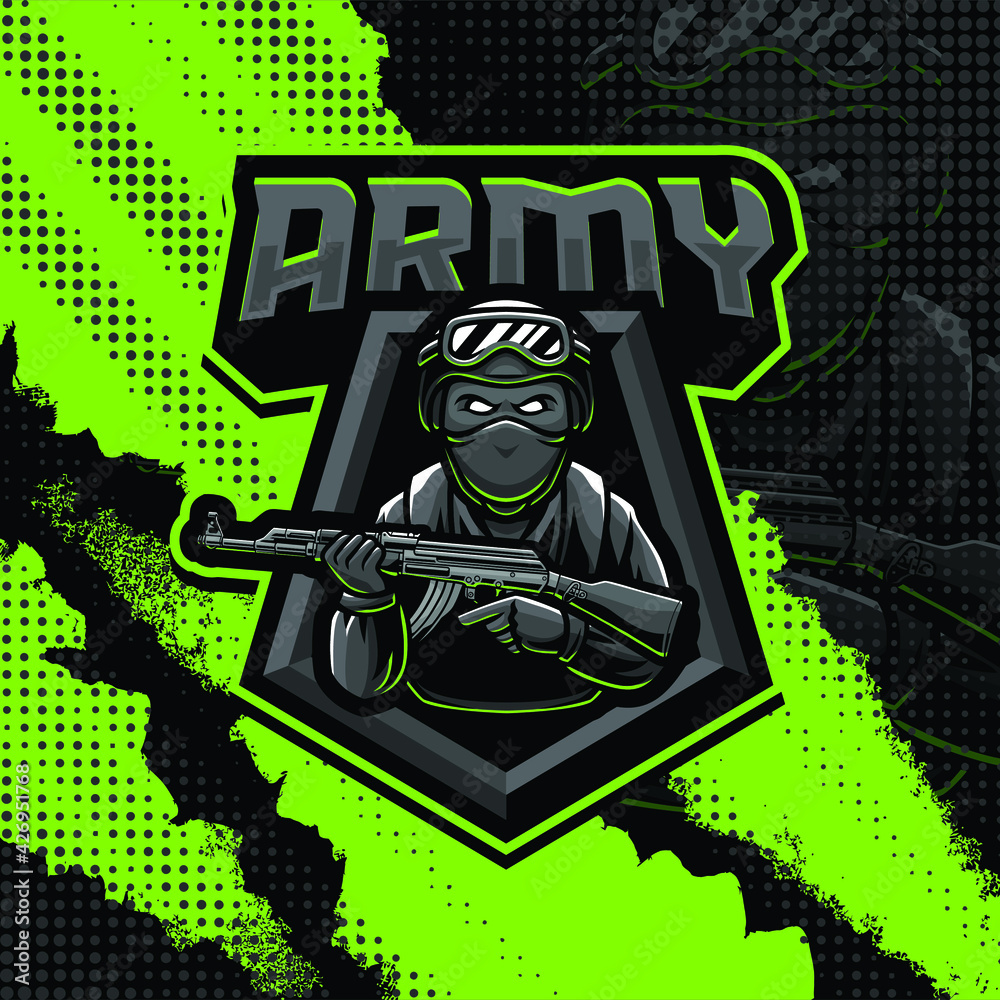 Army soldier mascot logo design illustration Stock Vector | Adobe Stock