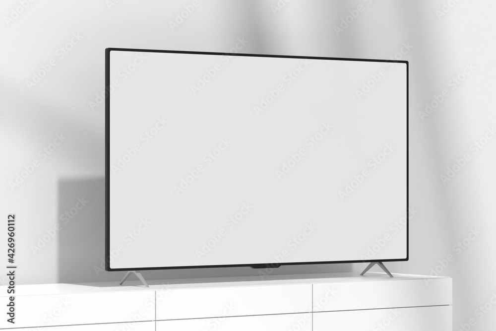 TV 4K flat screen lcd or oled, plasma realistic illustration, White ...