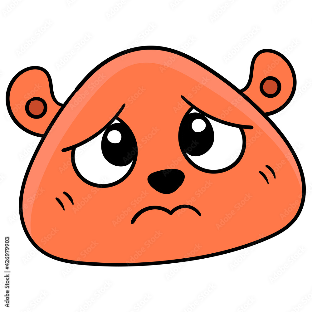 sad face bear head is having trouble. doodle icon drawing Stock Vector ...