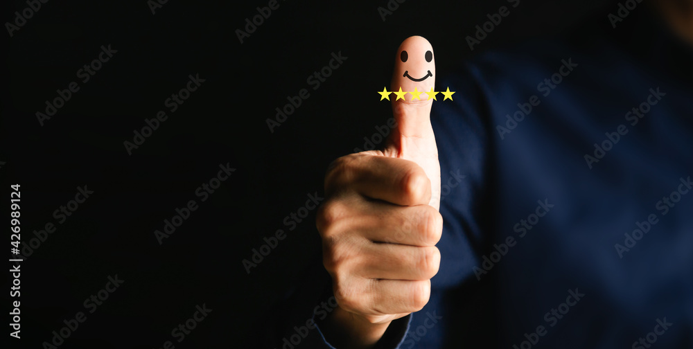 Customer service and Satisfaction concept ,Businessman are touching the ...