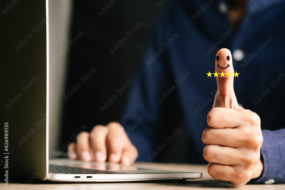 Customer service and Satisfaction concept ,Businessman are touching the ...