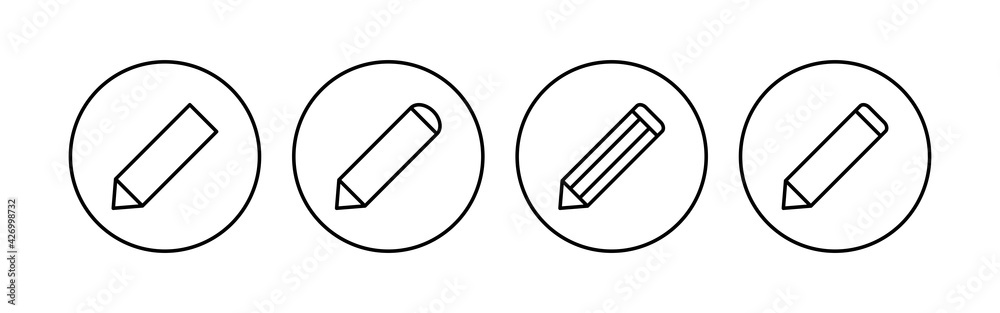 Pencil icon set. pen symbol. edit icon vector Stock Vector | Adobe Stock