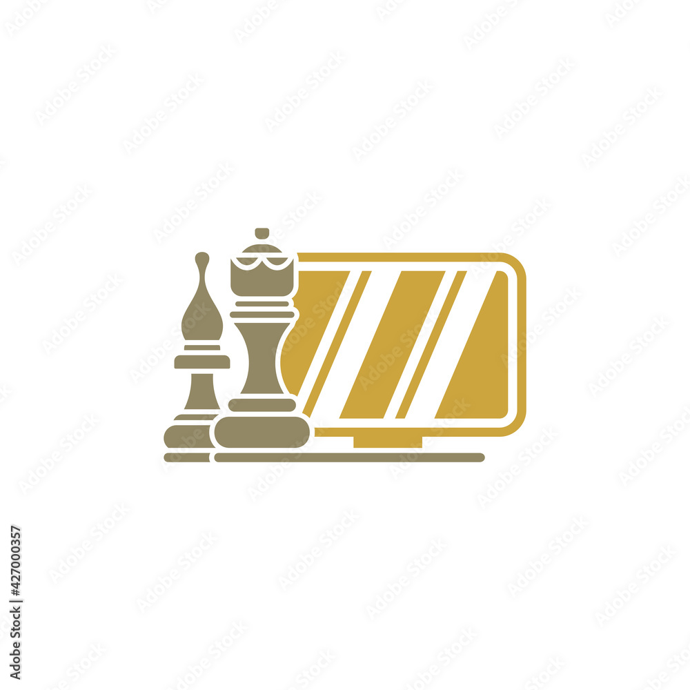 Screen Chess logo design vector illustration, Creative Chess logo ...