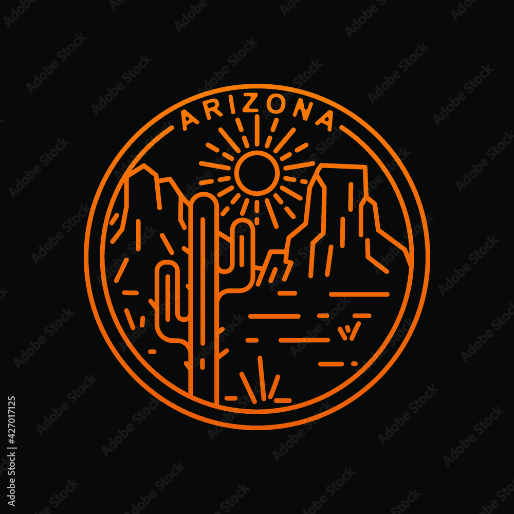 arizona Desert badge vector illustration Stock Vector | Adobe Stock