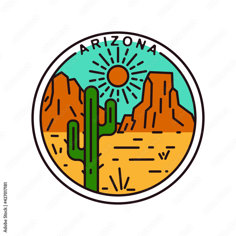 arizona Desert badge vector illustration Stock Vector | Adobe Stock