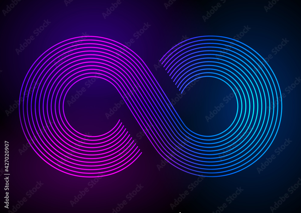 Design elements. Infinity sign color spectrum. Rainbow gradient in the ...