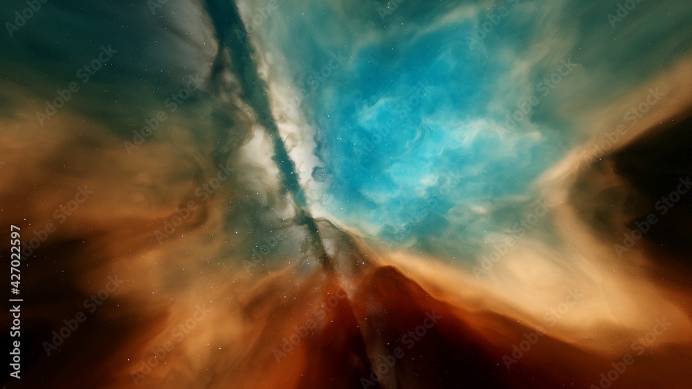red-violet nebula in outer space, horsehead nebula, unusual colorful ...