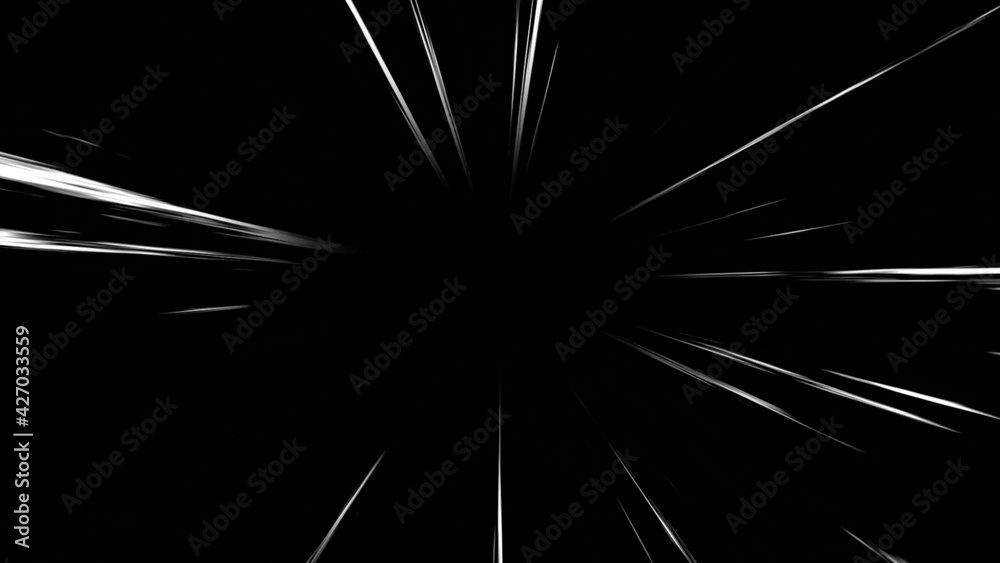 Abstract radial speed lines concept background. Horizontal light speed ...