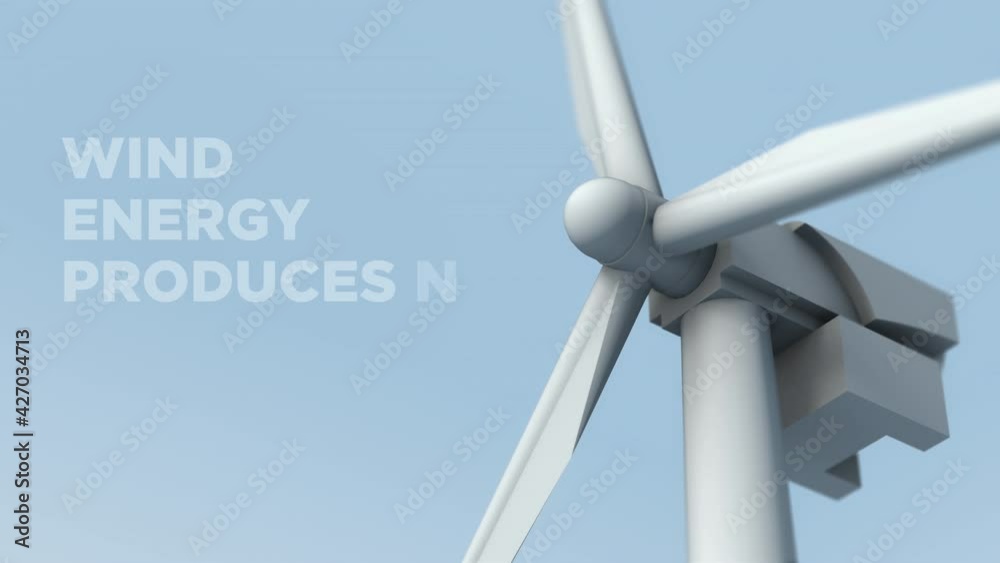 Wind Turbine on a Wind Farm. Wind Energy Produces no Greenhouse Gases ...