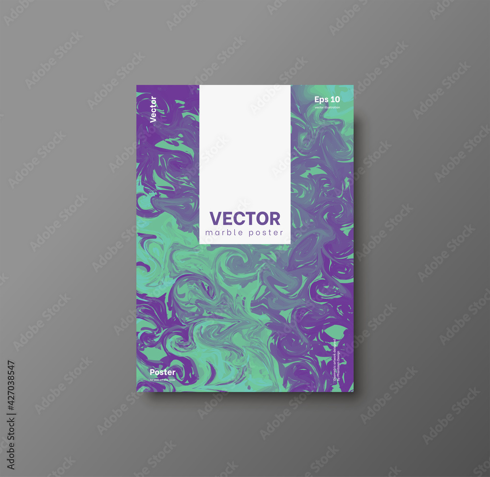 Marble poster vector. Mixture of acrylic paints. Liquid marble texture ...
