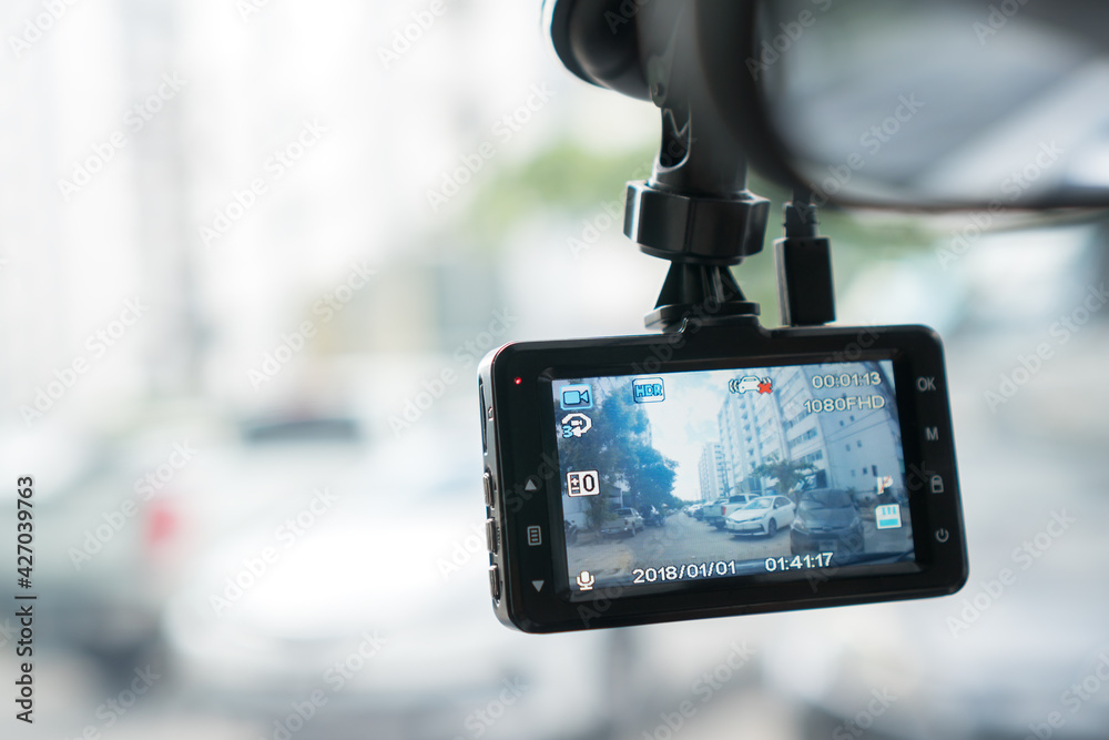 Chonburi, Thailand-August 9 2020: Rear view system monitor navigation ...