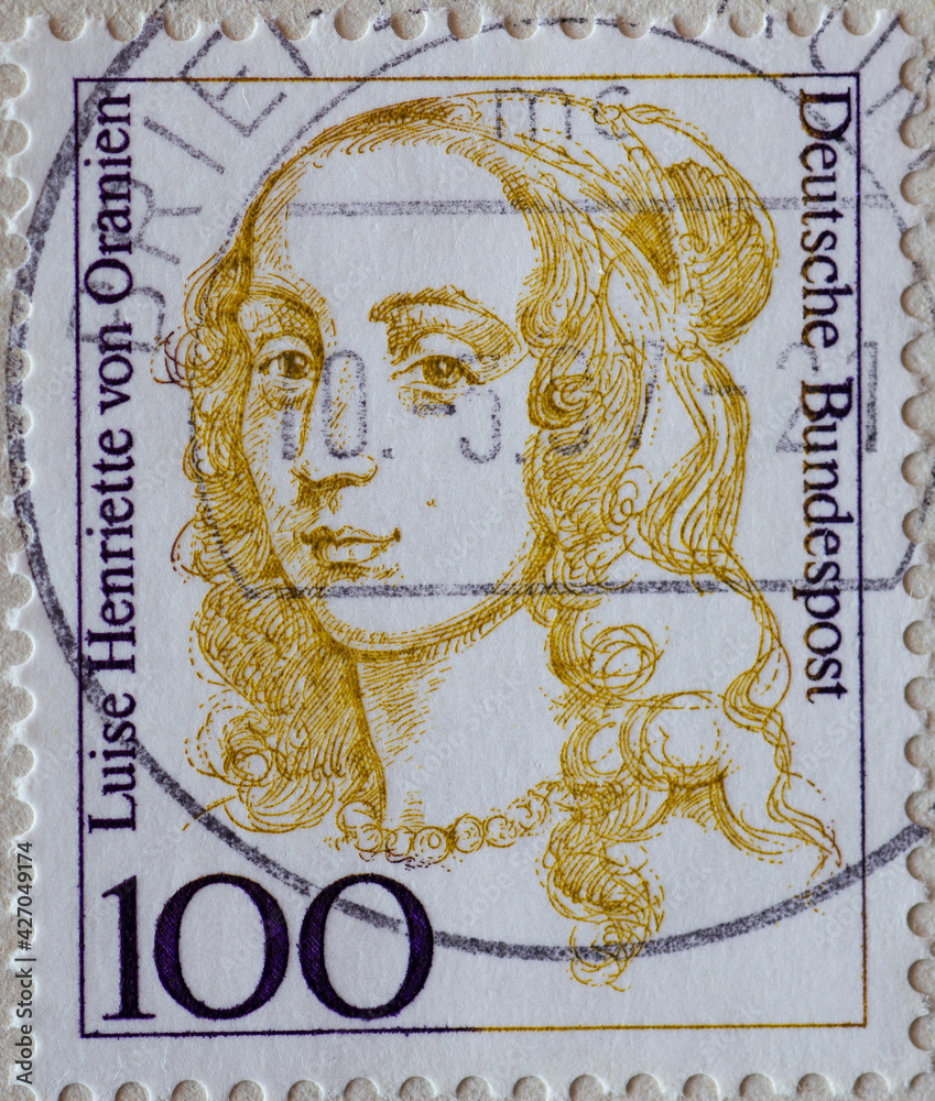 GERMANY - CIRCA 1994 : a postage stamp from Germany, showing a woman ...