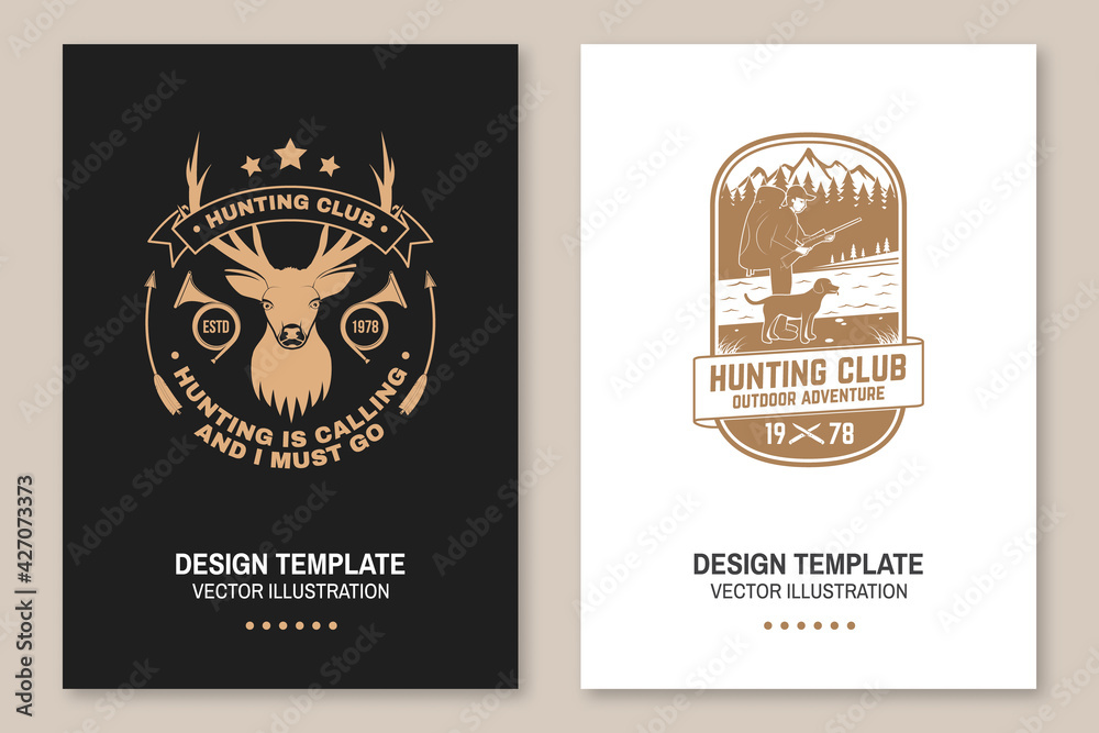 Set of Hunting club badge. Vector. Flyer, brochure, banner, poster ...