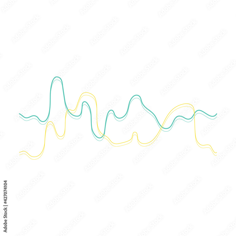 Sound wave vector cartoon icon. Vector illustration sound wave on white ...