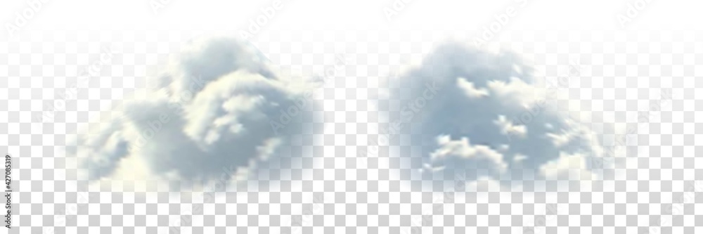 Vector set of realistic isolated cloud for template decoration and ...