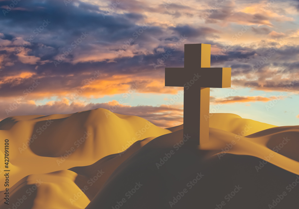 Cross as a symbol of Christianity. Concept - teachings of Jesus Christ ...