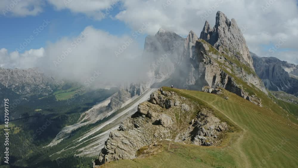 Seceda and Furchetta summit peaks in Trentino Alto Adige, Dolomites ...