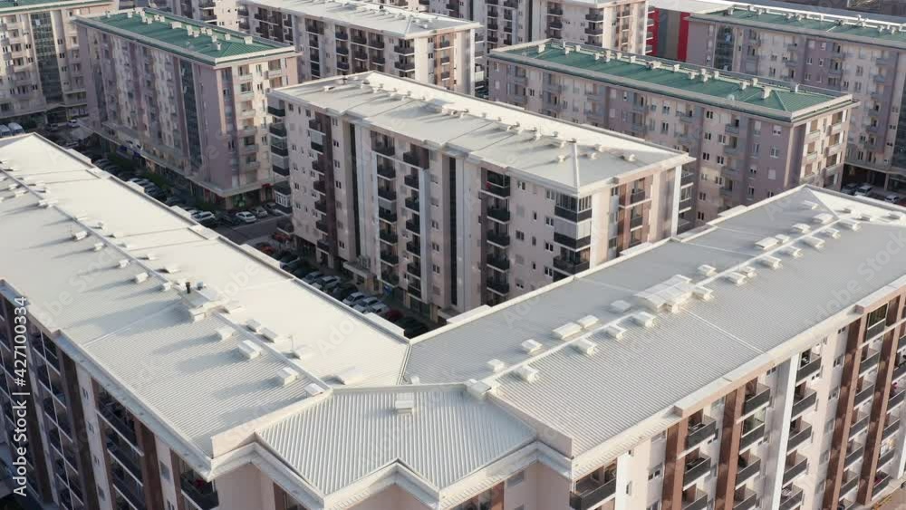 Video Stock Residential block of high rise apartment buildings made of ...