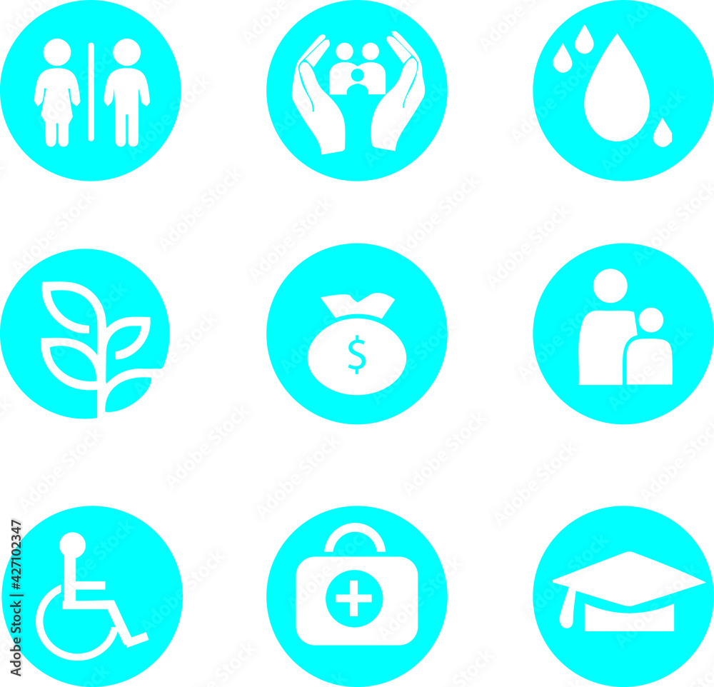 Sustainable Development Symbol and Icons Stock Vector | Adobe Stock