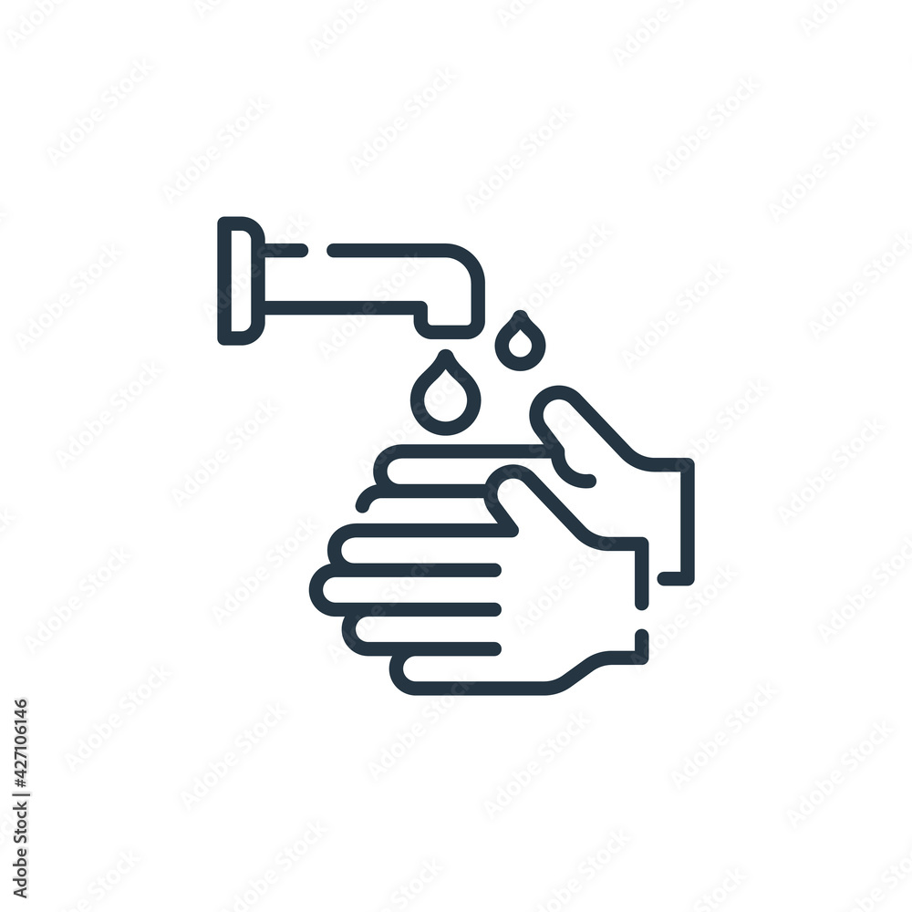 wudhu icon. Thin linear wudhu outline icon isolated on white background ...