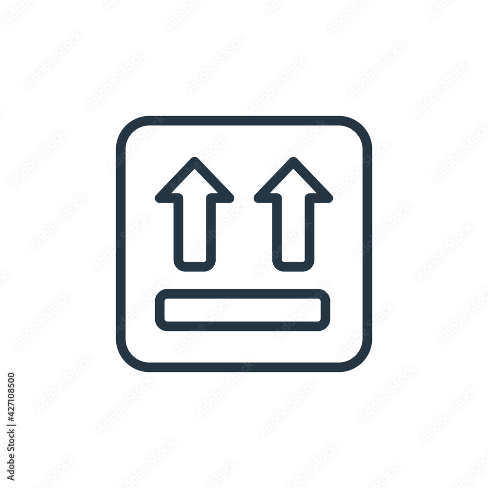 this side up icon. Thin linear this side up outline icon isolated on ...