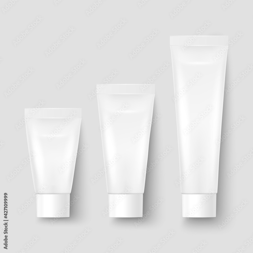 Vector 3d Realistic Plastic, Metal White Tooth Paste, Cream Tube ...