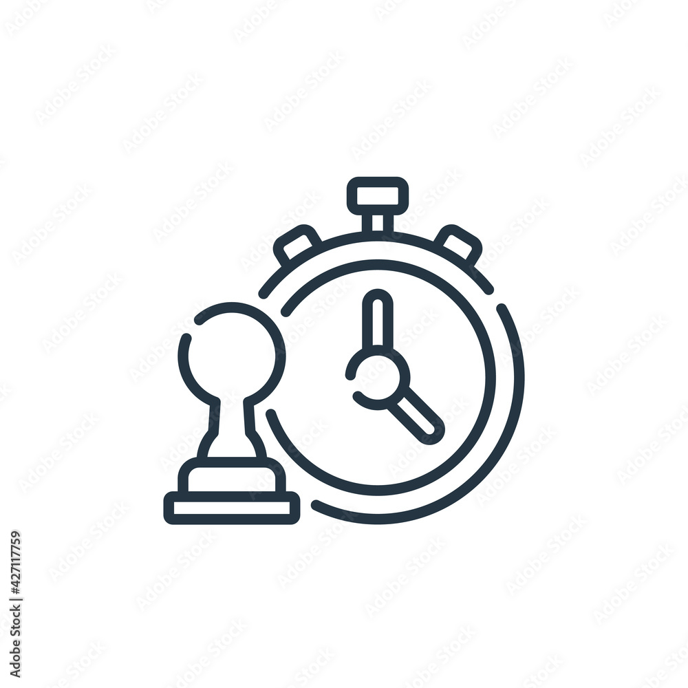 Vecteur Stock timestamp icon. Thin linear timestamp outline icon ...