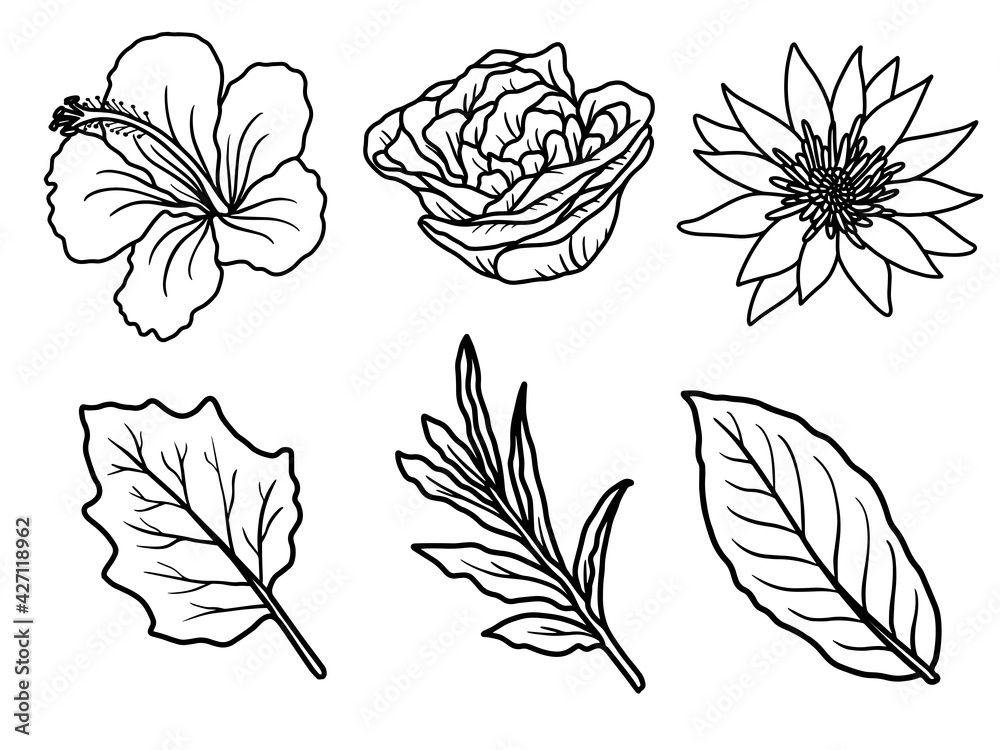 Flower Line Art Arrangements. You can use this beautiful file to print ...