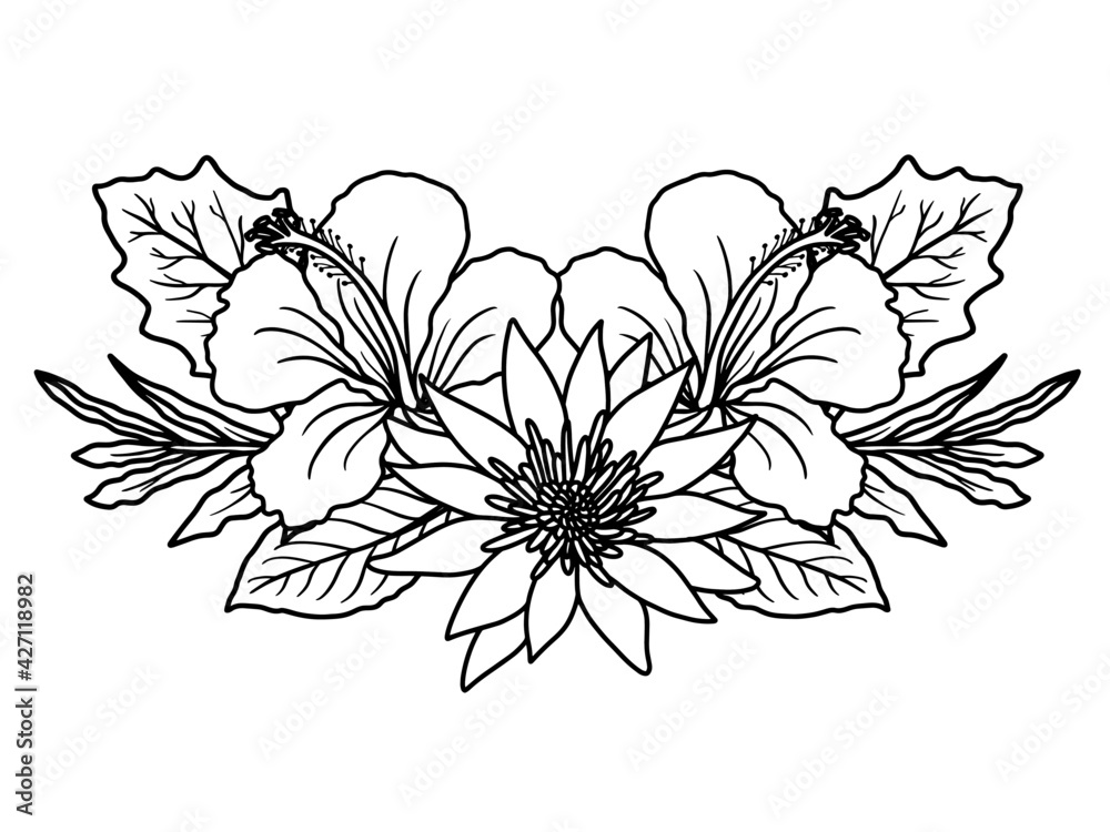Flower Line Art Arrangements. You can use this beautiful file to print ...