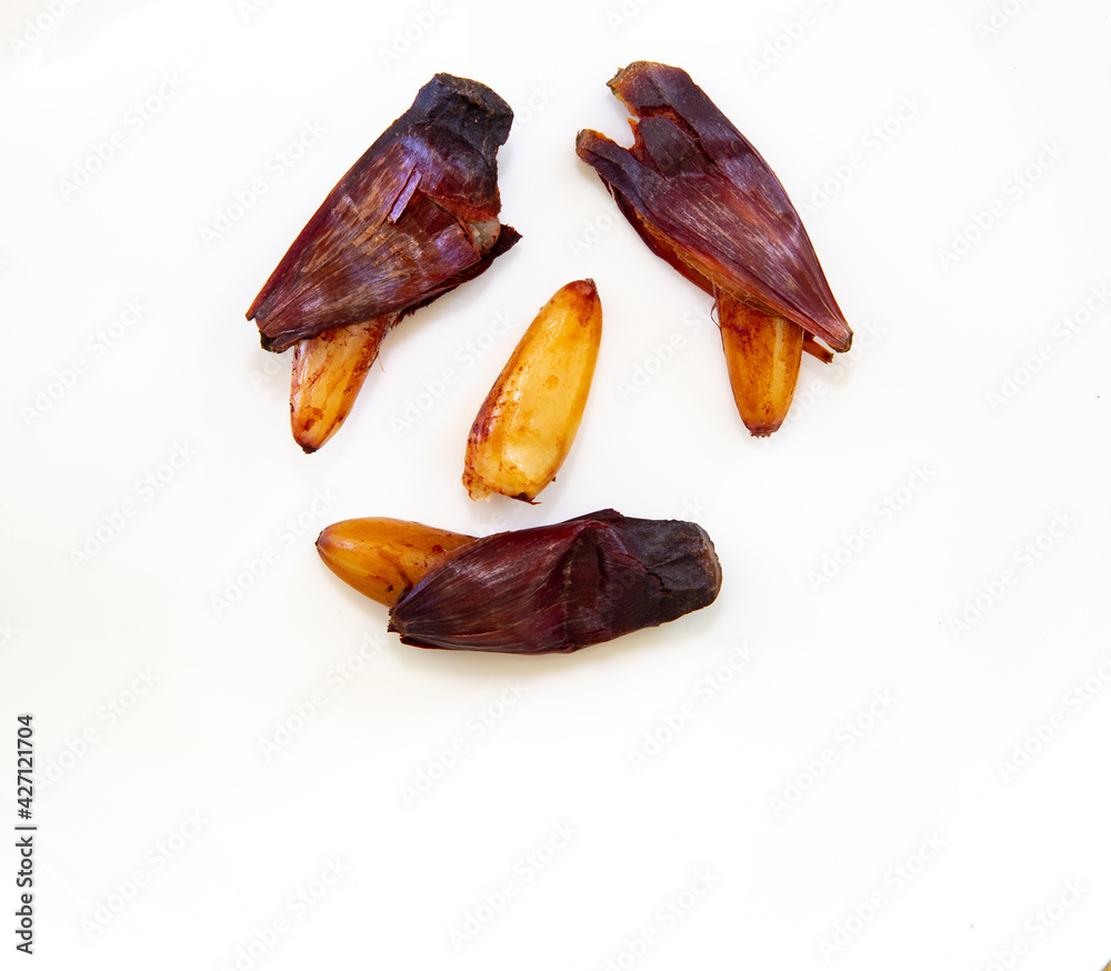 Cooked pinion fruit, pine nuts from the Araucária angustifolia tree ...