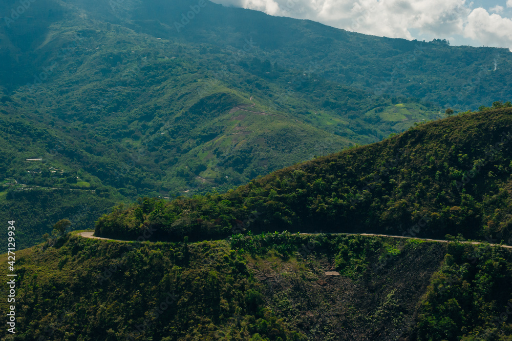 The Death Road is one of the most dangerous roads in the world Stock ...